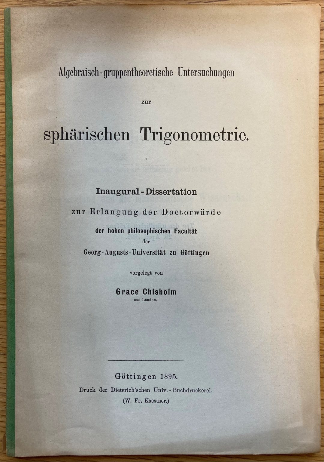 Grace Chisholm Young (1868-1944), Girton mathematician – Cambridge ...